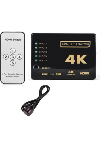 Maxgo HDMI Çoklayıcı Switch 5 Port Çoğaltıcı 4K Kumandalı Ultra Hd Splitter Çoklu Cihaz Tek Ekranda Maxgo HDMI Çoklayıcı Switch 5 Port Çoğaltıcı 4K Kumandalı Ultra Hd Splitter Çoklu Cihaz Tek Ekranda