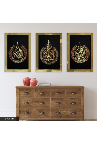 Ayetel Kürsi Felak Nas Gold 3 Parça Pleksi Aynalı Tablo Ayetel Kürsi Felak Nas Gold 3 Parça Pleksi Aynalı Tablo