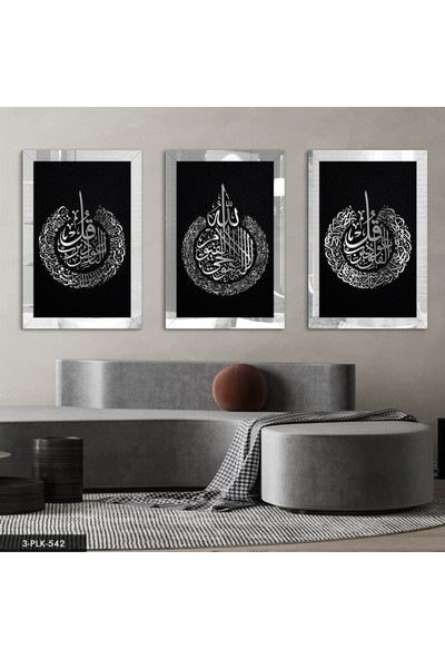 Evine Moda Ayetel Kürsi Felak Nas Gümüş 3 Parça Pleksi Aynalı Tablo Evine Moda Ayetel Kürsi Felak Nas Gümüş 3 Parça Pleksi Aynalı Tablo