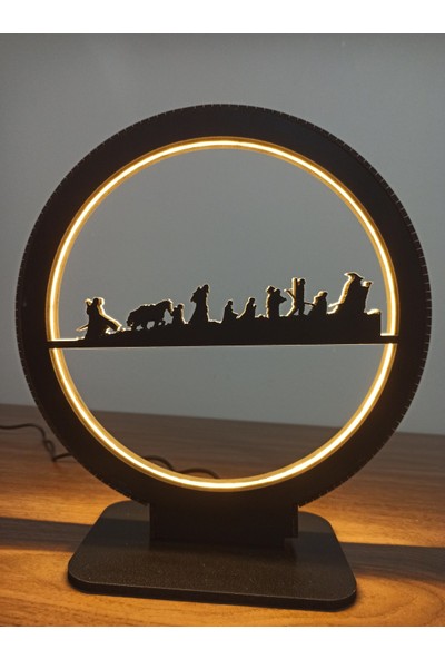 Alda Ahşap Yüzüklerin Efendisi Masa Üstü Gece Lambası Alda Ahşap Yüzüklerin Efendisi Masa Üstü Gece Lambası