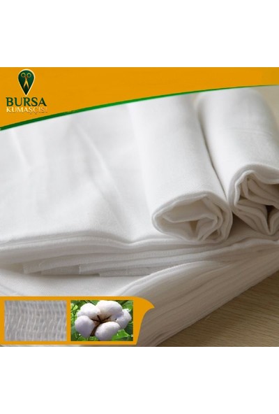 Bursa Kumaşçısı Beyaz Tülbent Kumaşı - % 100 Pamuk - En 90 Cm (Yeni)