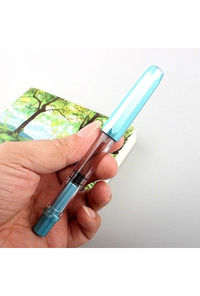Rainbow Şeffaf Pistonlu F Uç Lüx Dolma Kalem
