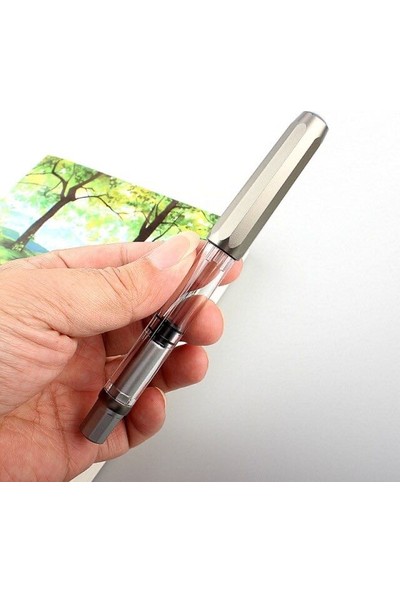 Rainbow Şeffaf Pistonlu F Uç Lüx Dolma Kalem