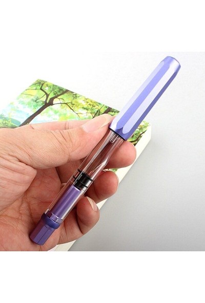 Rainbow Şeffaf Pistonlu F Uç Lüx Dolma Kalem