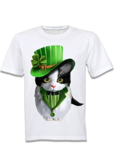 Home Store Dijital Baskılı Farklı Desen Kedi Temalı Özel Tasarım Unisex Tişört Modelleri