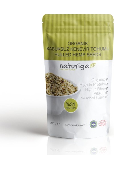 Naturiga Organik Kabuksuz Kendir Tohumu 200 gr