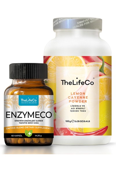 TheLifeCo Limonlu Acı Biberli Içecek Tozu + Enzymco TheLifeCo Limonlu Acı Biberli Içecek Tozu + Enzymco