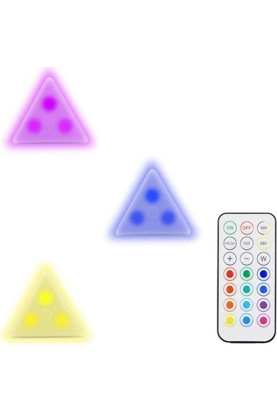 Sge Teknoloji 3 LED Rgb Duvar Aydınlatma Lambası Duvar Süsü