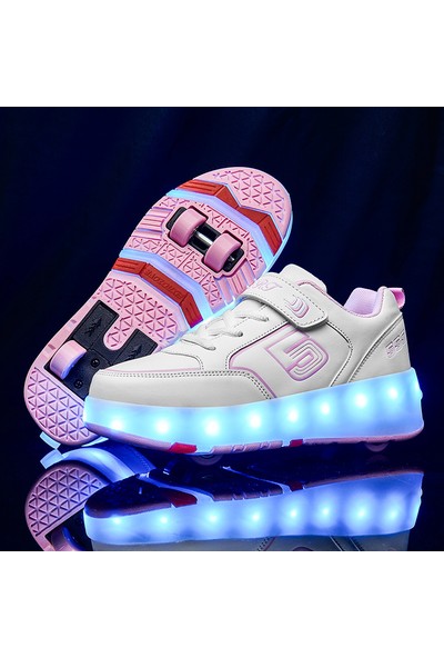 Kın Kız Çocuk LED Işıklı Paten Ayakkabı (Yurt Dışından)