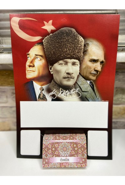 Ömür Yapraklı Atatürk 3.bölge Kartonlu Takvim 2022 Ömür Yapraklı Atatürk 3.bölge Kartonlu Takvim 2022