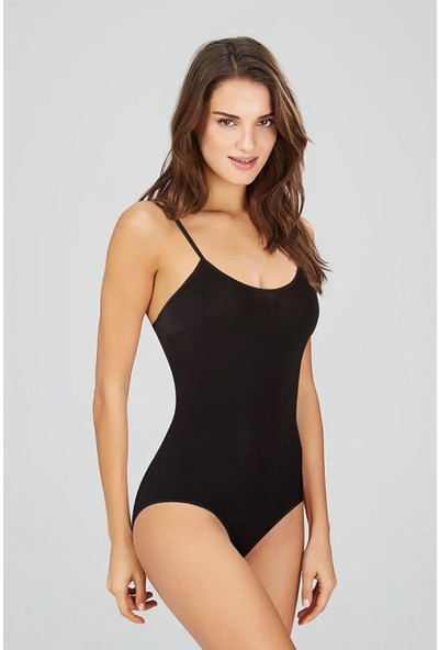 Kom Denny Ip Askılı Bodysuit - Siyah