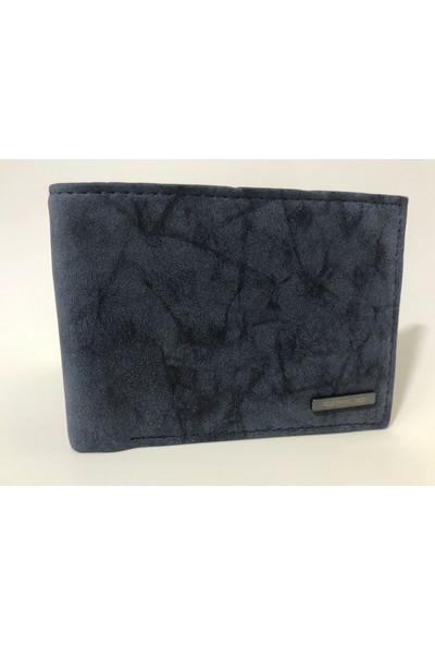 Imat Fashion Desenli Mavi Suni Deri Unisex Cüzdan