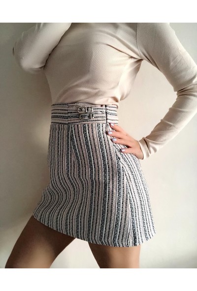 Sevgiboutique Şanel Kumaş Tasarım Mini Etek Sevgiboutique Şanel Kumaş Tasarım Mini Etek