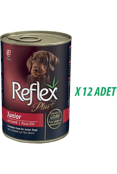 Reflex Plus Kuzu Etli Yavru Köpek Konservesi 400 gr x 12 Adet