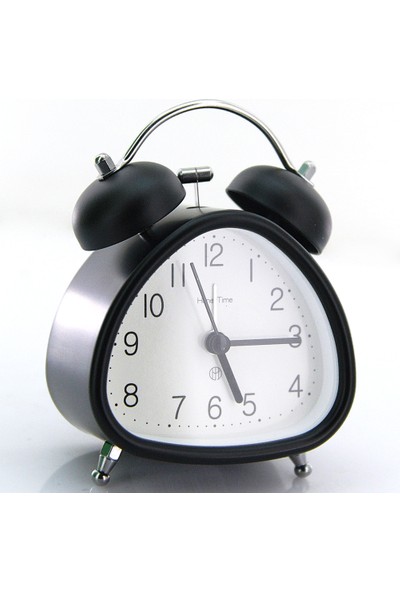 Coverzone Nostaljik Çalar Saat Dekoratif Alarmlı Pavel Pilli 12 cm Işıklı Masa Saati