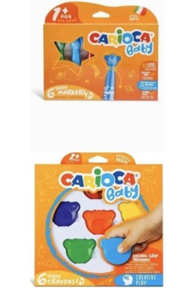 Jumbo Süper Yıkanabilir Keçeli Boya Kalemi 6lı & Baby Teddy Crayons 6lı Jumbo Süper Yıkanabilir Keçeli Boya Kalemi 6lı & Baby Teddy Crayons 6lı