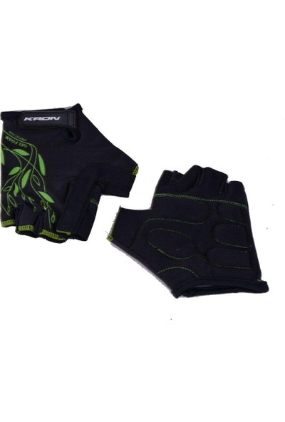 Kron Eldiven Siyah/yeşil Likralı ve Havlulu - M Beden