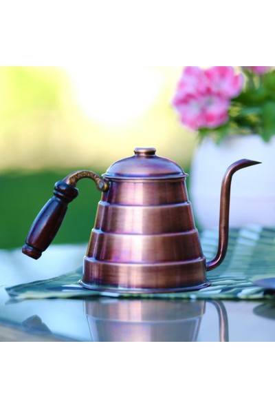 Nusnus Bakır Kat Kat Çaydanlık Yağdanlık Siyah NS-05093