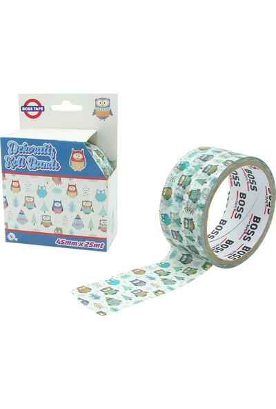 Dekoratif Ambalaj ve Paketleme Bandı Baykuş Desenli 45mmx25mt Dekoratif Ambalaj ve Paketleme Bandı Baykuş Desenli 45mmx25mt