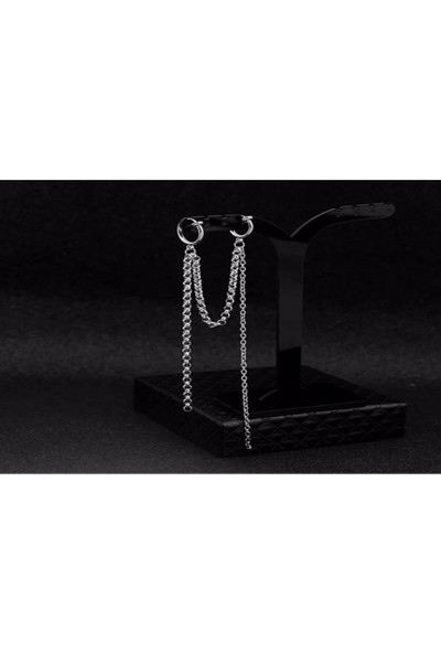 TakıConcept Ikisi Deliksiz Zincirli Punk Gothic Küpe TakıConcept Ikisi Deliksiz Zincirli Punk Gothic Küpe