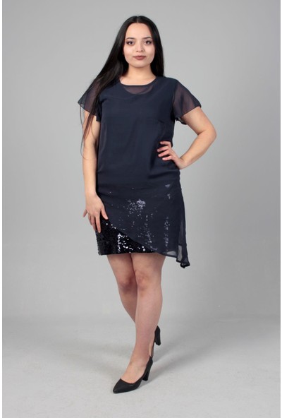 Truva Xxl Büyük Beden Kadın Giyim Abiye Pul Detaylı Üzeri Tül Elbise Lacivert ELB032 Truva Xxl Büyük Beden Kadın Giyim Abiye Pul Detaylı Üzeri Tül Elbise Lacivert ELB032
