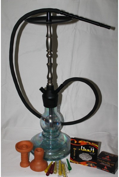 Tanya Büyük Boy Çelik (Çevirmeli) Kilitli Hediyelik Nargile Takımı Seti