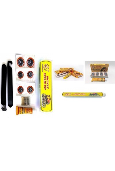 Levyeli Mini Yama Seti + 48 Li Yama Seti Bisiklet Lastik Yaması Levyeli Mini Yama Seti + 48 Li Yama Seti Bisiklet Lastik Yaması