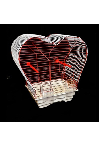 Kafes Kalp Sekilli Büyük Boy 2 Kuş Için Ideal 43X39X20 cm