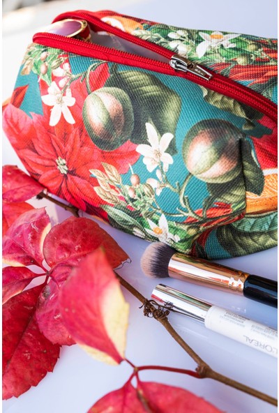 Anı Home Yaz Desenli Makyaj Çantası Fermuarlı Anı Home Yaz Desenli Makyaj Çantası Fermuarlı