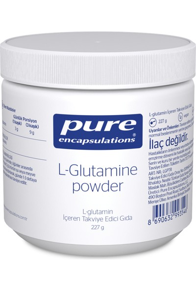 Pure Encapsulations L-Glutamine Powder 227g Pure Encapsulations L-Glutamine Powder 227g