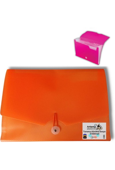 Artlantis Körüklü Dosya Turuncu 13 Bölmeli 1 Adet Artlantis Akardiyon Dosya Turuncu 1 Adet
