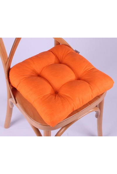Altın Pamuk Lina Pofidik Turuncu Sandalye Minderi Özel Dikişli Bağcıklı 40X40CM Altın Pamuk Lina Pofidik Turuncu Sandalye Minderi Özel Dikişli Bağcıklı 40X40CM