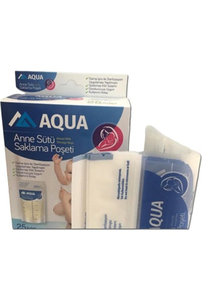 Agua Bendita Aqua Anne Sütü Saklama Poşeti 25 Adet Agua Bendita Aqua Anne Sütü Saklama Poşeti 25 Adet