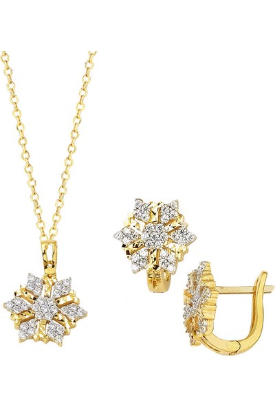 Label Kartanesi Kolye Küpeli Altın Set