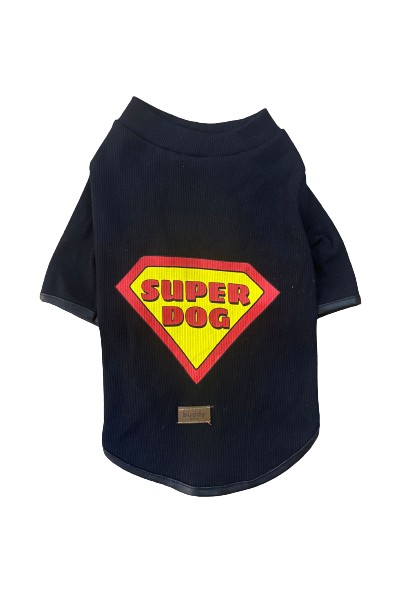 Kedi Köpek Kıyafeti & Elbisesi Uzun Kollu T-Shirt Model Siyah Süperdog