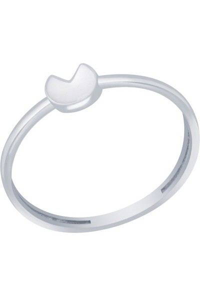Tektaş Beyaz Altın 14 Ayar Geometrik Yüzük