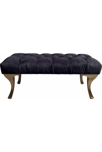Sepetten Evine 110X45 Kapitoneli Bench Puf Gold Ayak Sepetten Evine 110X45 Kapitoneli Bench Puf Gold Ayak