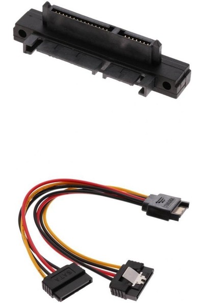 Sata 22PIN Erkek + 15PIN Kadın Adaptör Kart Fişi 15PIN Sata Kablosu ile Sata 22PIN Erkek + 15PIN Kadın Adaptör Kart Fişi 15PIN Sata Kablosu ile