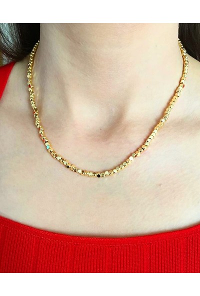 Nergis Mini Boncuk Zincir Kolye Nergis Mini Boncuk Zincir Kolye