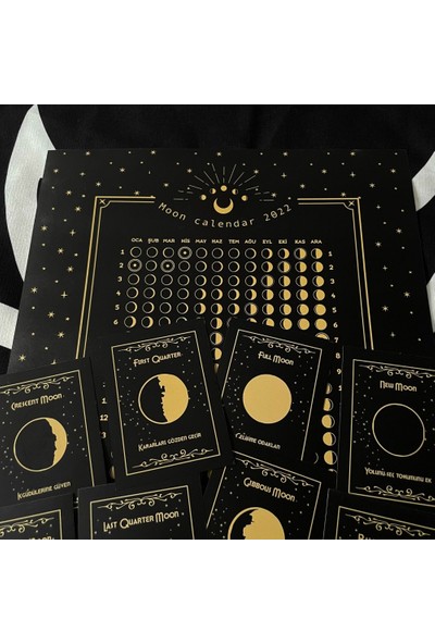 Planet Butik Regın 2022 Ay Takvimi ve Ay Evreleri Kartları / Tarot Yardımcı Kartlar