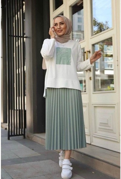 Hera Fashion Piliseli Etekli Takım Baskılı