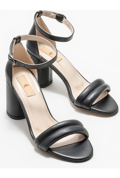 Elle Shoes Siyah Kadın Topuklu Sandalet
