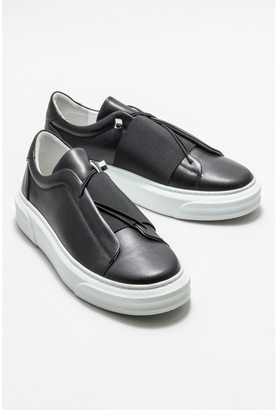 Elle Shoes Siyah Deri Erkek Spor Ayakkabı