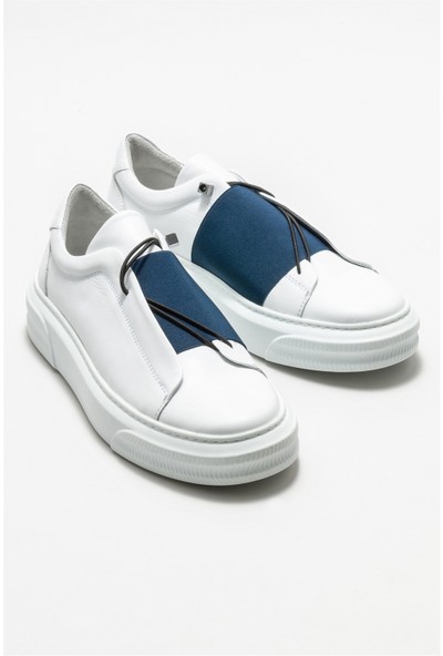 Elle Shoes Mavi Deri Erkek Spor Ayakkabı