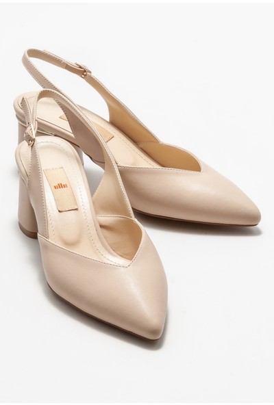 Elle Shoes Naturel Kadın Topuklu Ayakkabı