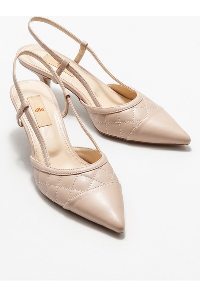 Elle Shoes Naturel Kadın Topuklu Ayakkabı