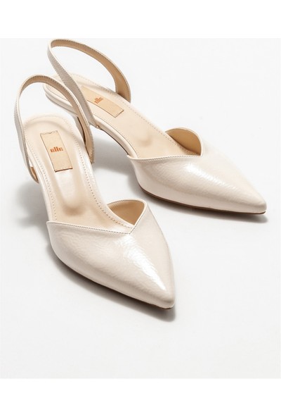 Elle Shoes Bej Kadın Topuklu Ayakkabı