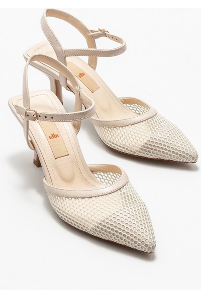 Elle Shoes Bej Kadın Topuklu Ayakkabı