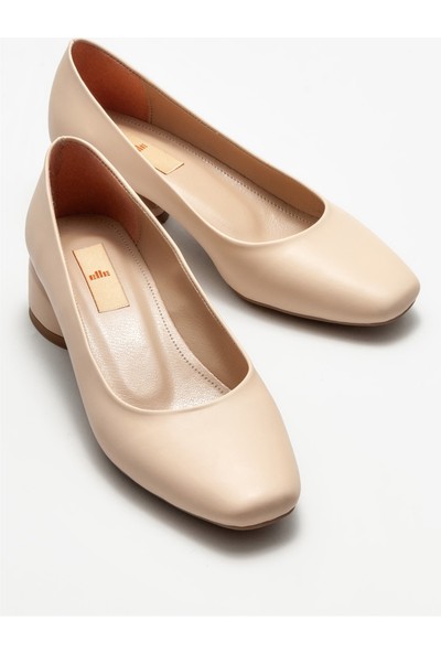 Elle Shoes Naturel Kadın Topuklu Ayakkabı