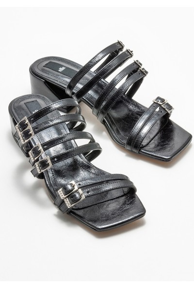 Elle Shoes Siyah Kadın Topuklu Terlik